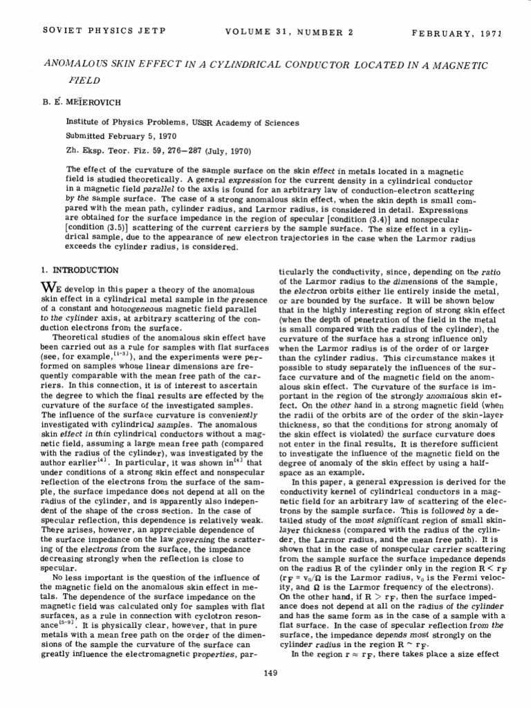 Skin Effect PDF | PDF | Reflection (Physics) | Electron