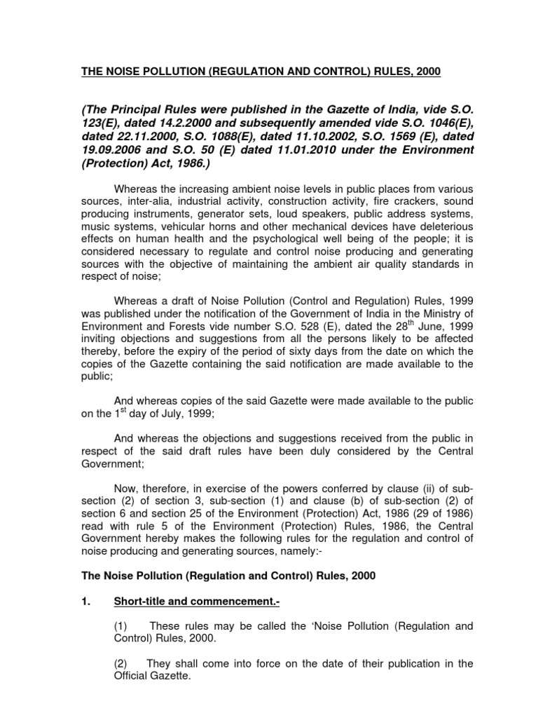 Noise Pollution Standards | PDF