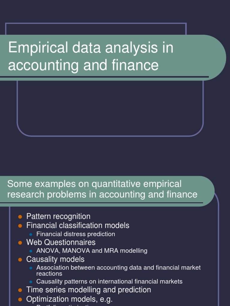 Empirical Data Analysis in Accounting and Finance | PDF | Statistical ...