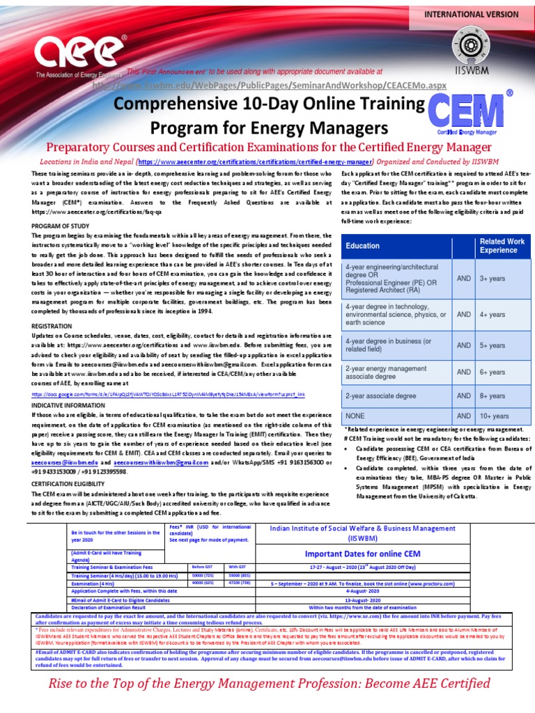 Comprehensive 10-Day Online Training Program For Energy Managers | PDF ...