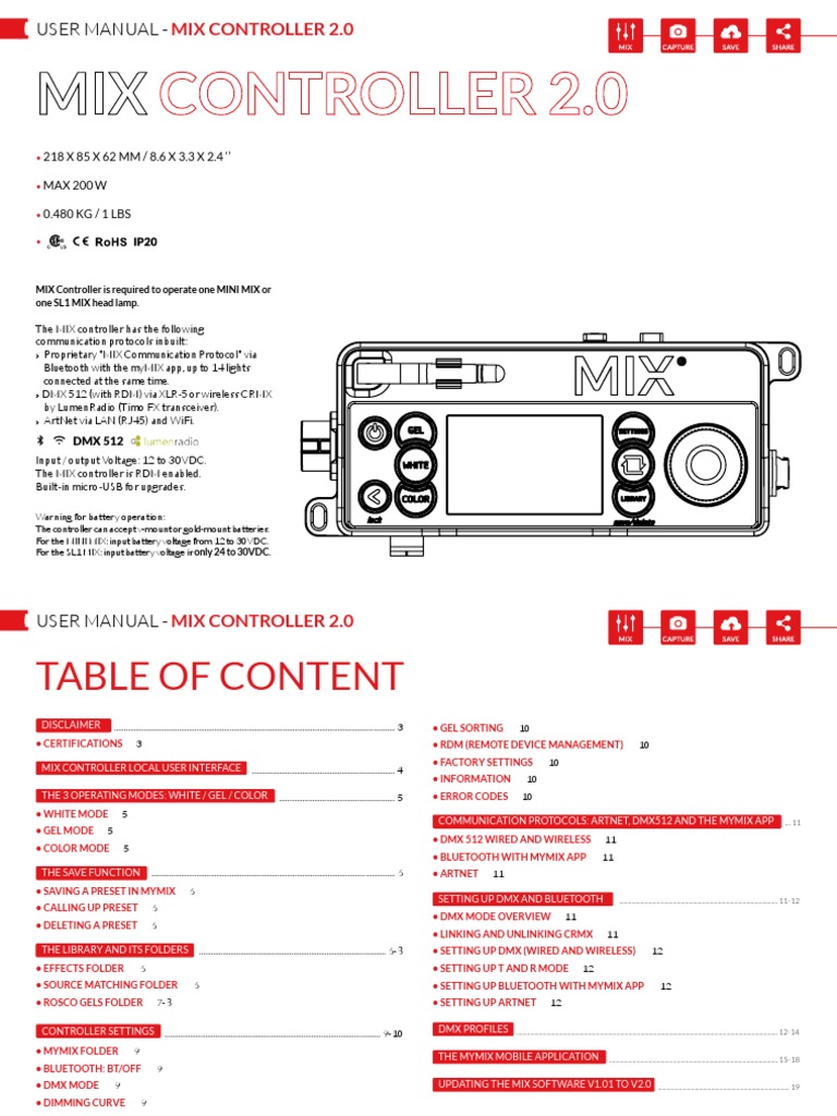 Mix Controller 2 0 User Manual Pdf Telecommunications Computer