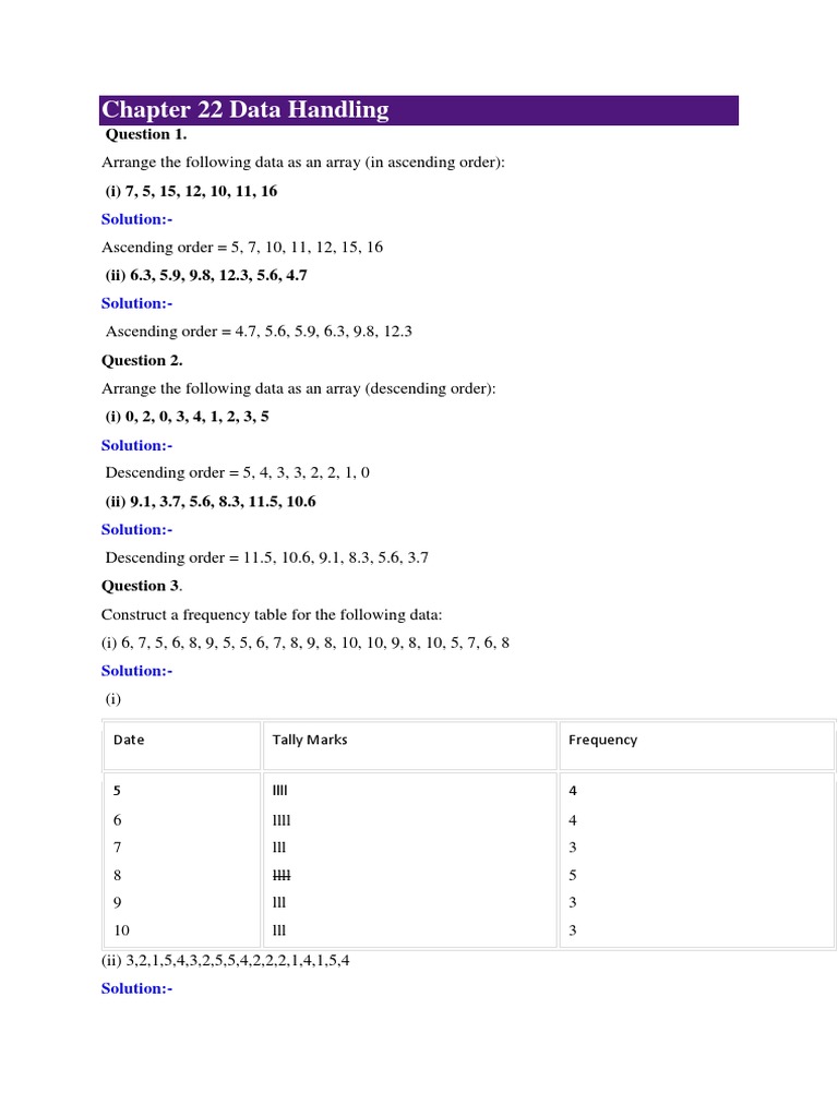 Chapter 22 Data Handling | PDF | Business