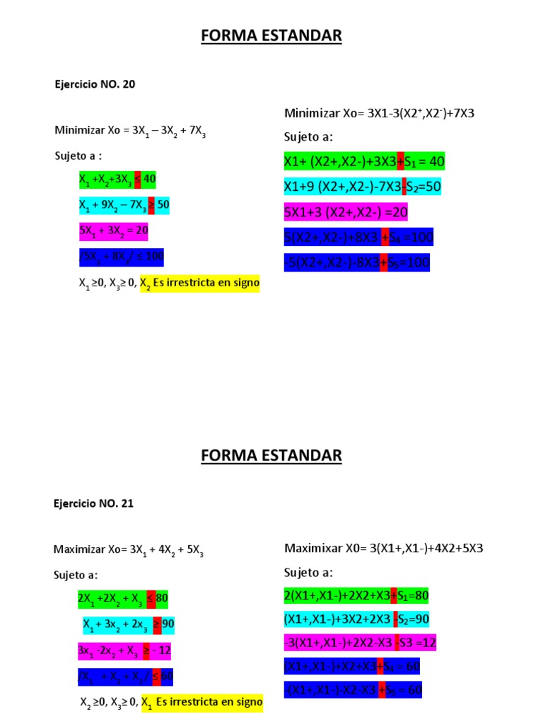 Forma Estandar | PDF