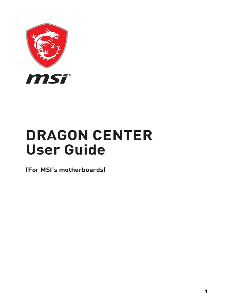 Dragon Center User Guide: (For MSI's Motherboards) | PDF | Wi Fi | Icon ...