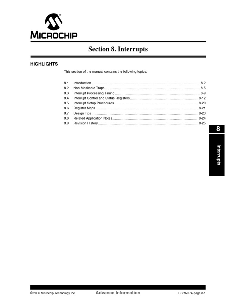 MCU - PIC24FV32KA304 - MICROCHIP - Section 8. Interrupts - 39707a PDF | PDF | Central Processing ...