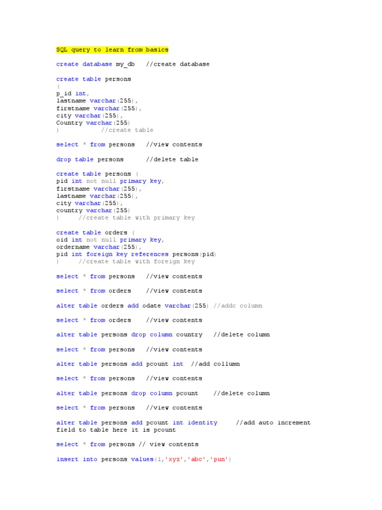 create Table : 'Xyz' 'Abc' 'Pun' | PDF | Table (Database) | Data