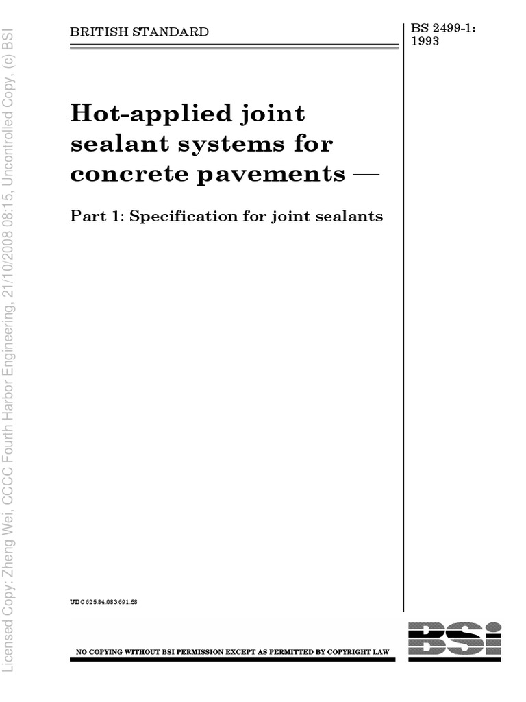 BS 2499-1 1993 | PDF | Materials | Building Engineering