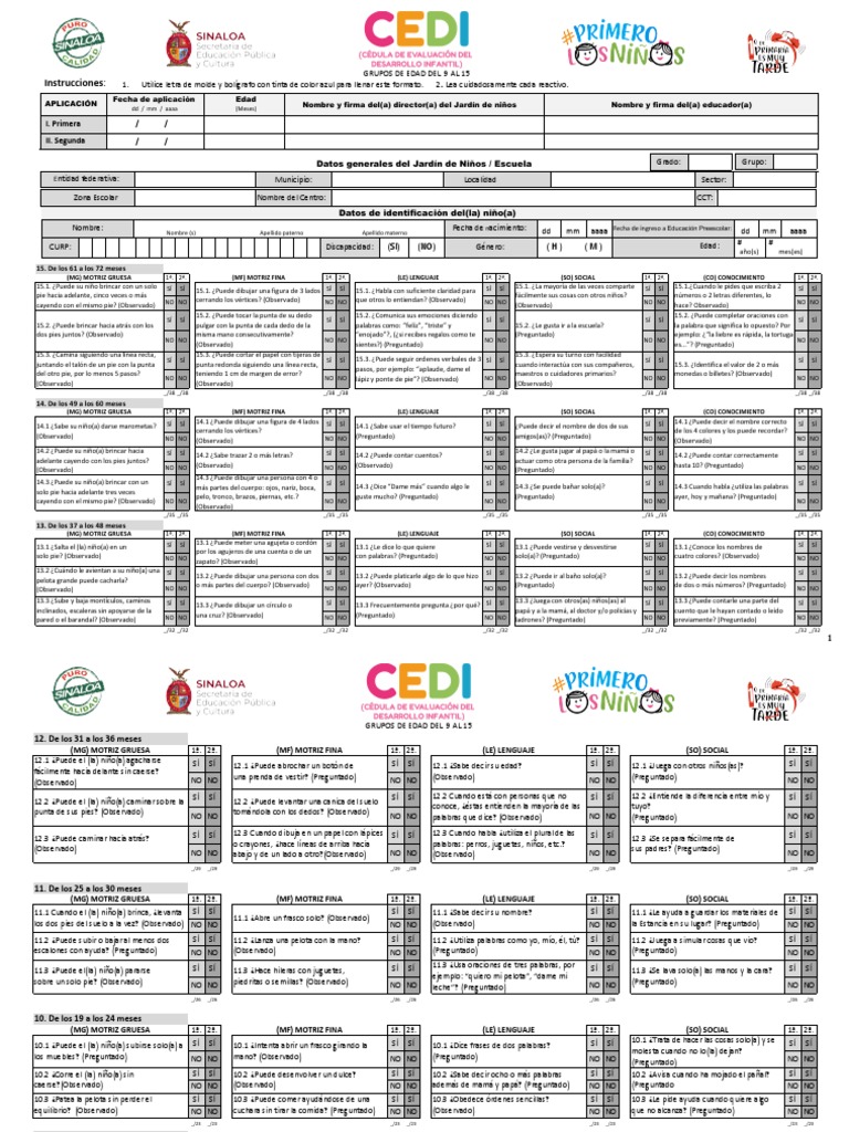 CEDI Preescolar Grupo 9 A 15 | PDF | Educación de la primera infancia