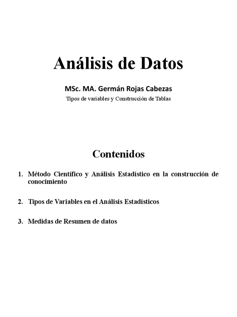 Análisis de Variables y Tablas Estadísticas | PDF | Estadísticas ...