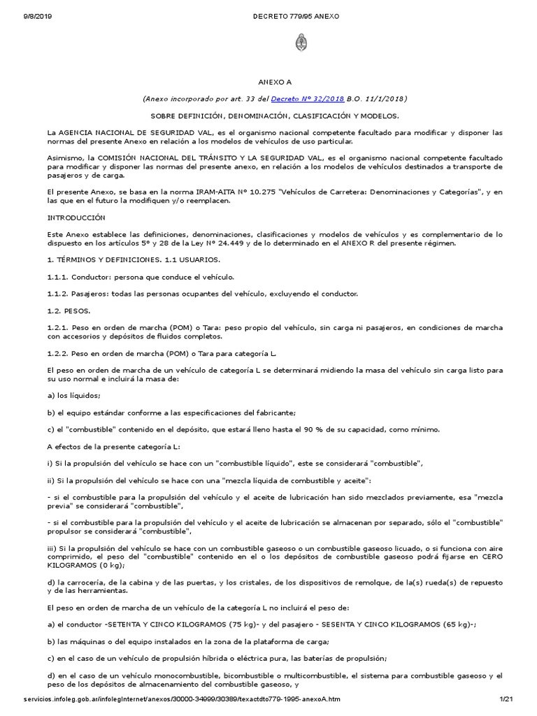 Clasificación y Definición de Vehículos | PDF | Eje | Remolque (Vehículo)
