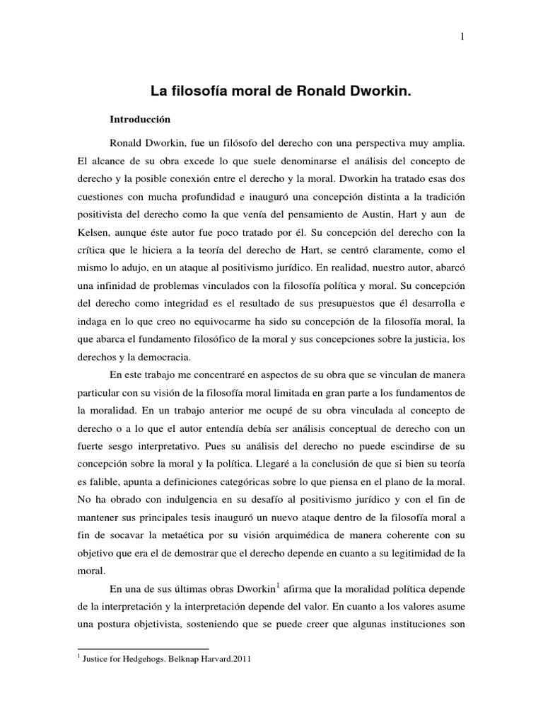 La Filosofia Moral de Ronald Dworkin PDF | PDF | Escepticismo | Verdad