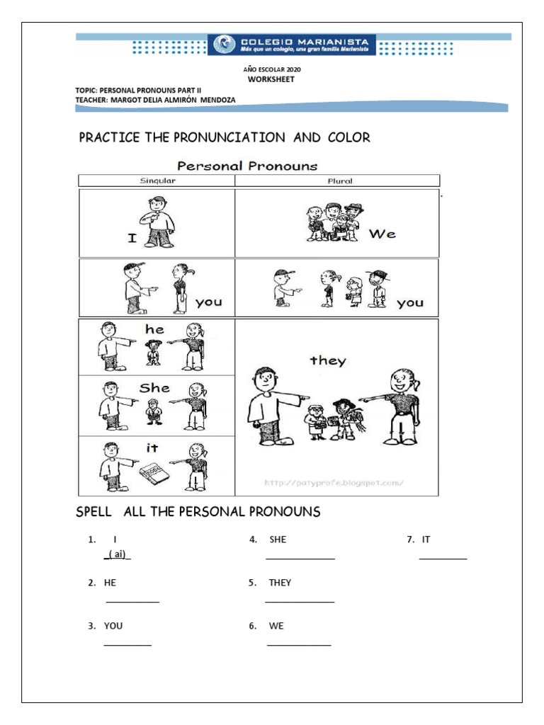 Practice The Pronunciation and Color: Margot Delia Almirón Mendoza | PDF