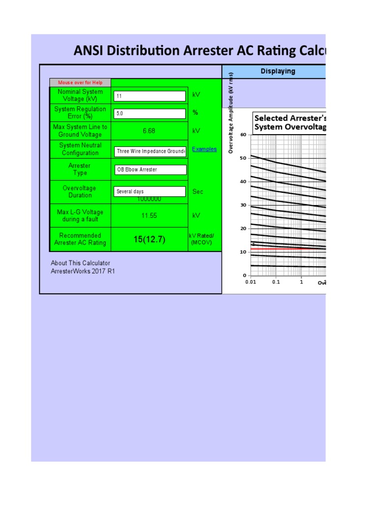 Ansi Distribution Arrester Ac Rating Calculator by Arresterworks | PDF ...