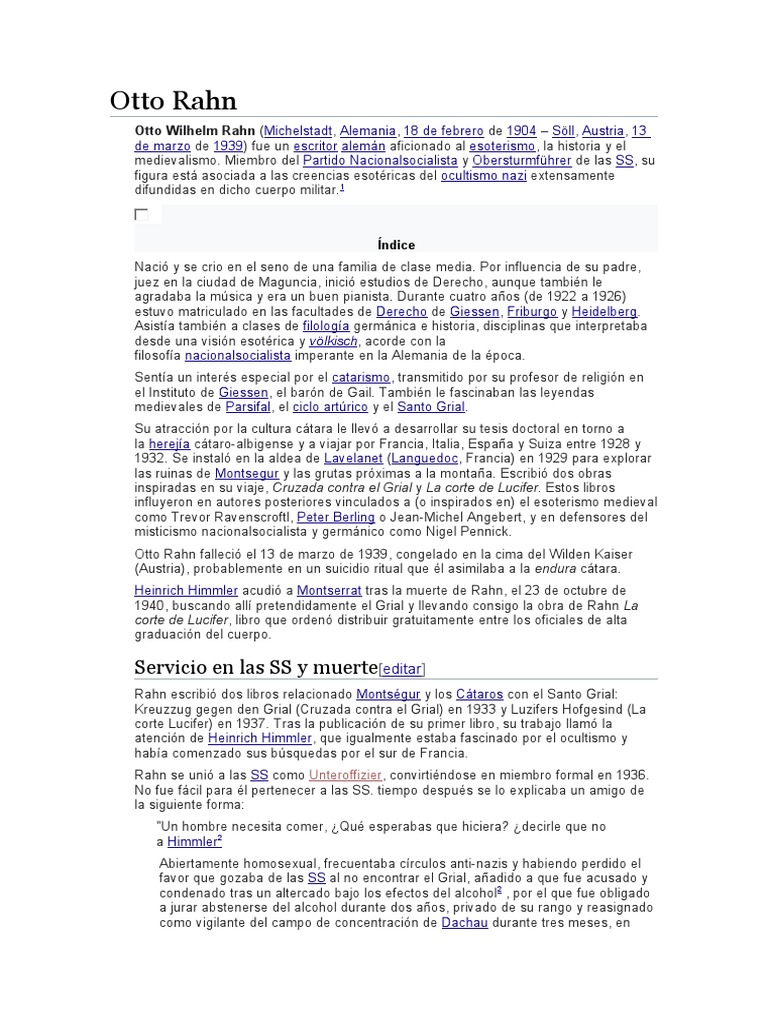 Otto Rahn | PDF | Alemania nazi | Agitación