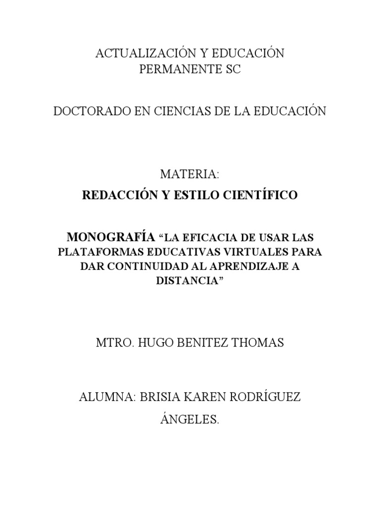 PLataforma Educativa Virtual | PDF | Modificación de comportamiento ...