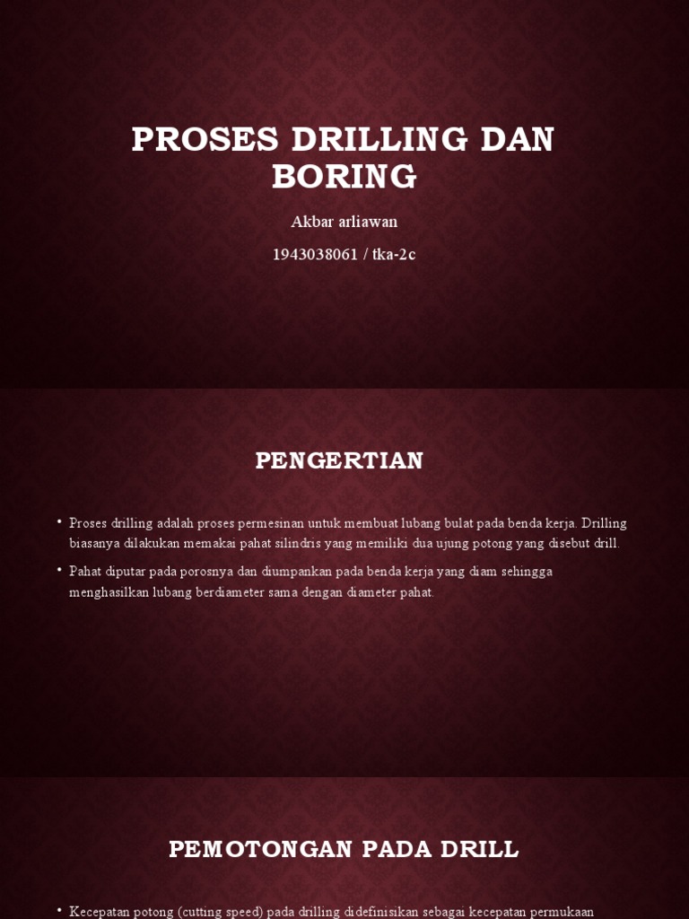 Proses Drilling Dan Boring | PDF