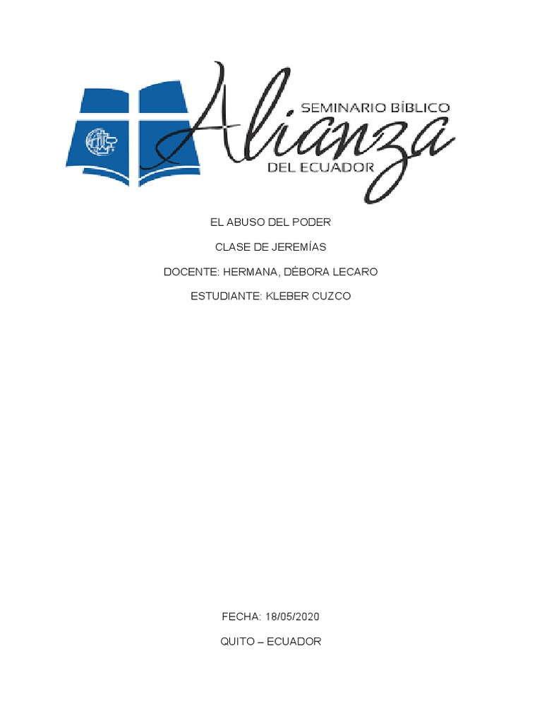 El Abuso Del Poder | PDF | Jeremías | Profeta