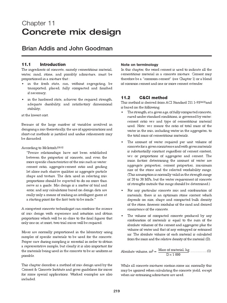 Fulton's ACI MIX DESIGN METHOD - METRIC | PDF | Density | Concrete