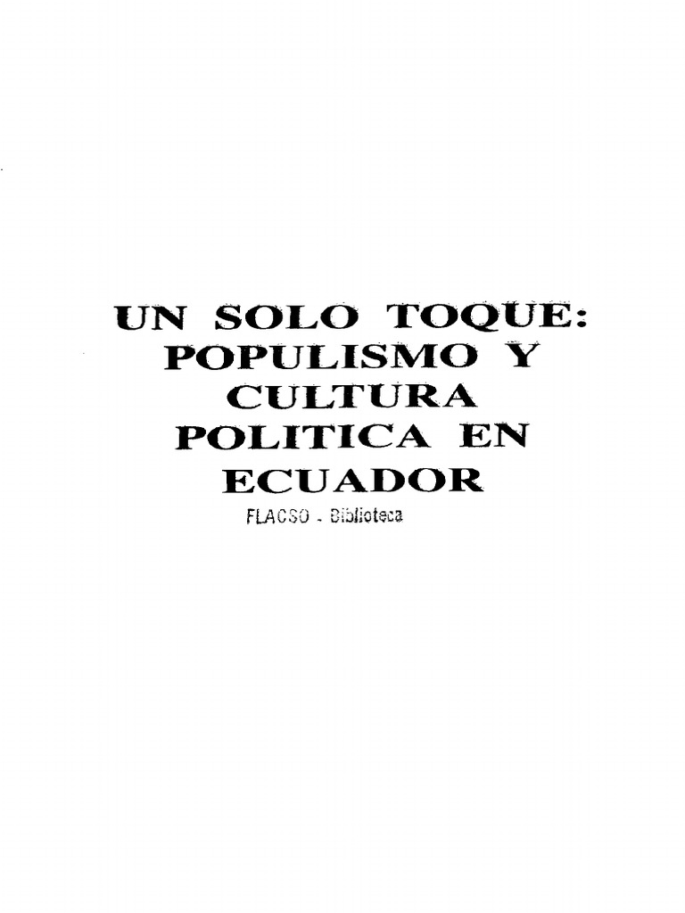 LFLACSO Torre PDF | Descargar gratis PDF | Ecuador | Populismo