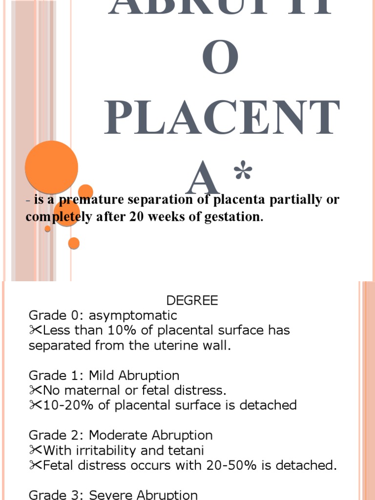 Grades of Abruptio Placentae Explained | PDF
