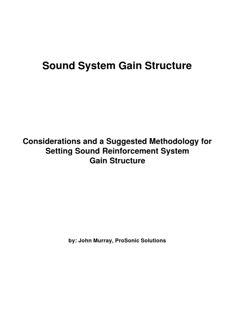 Sound System Gain Setup Guide | PDF | Decibel | Amplifier