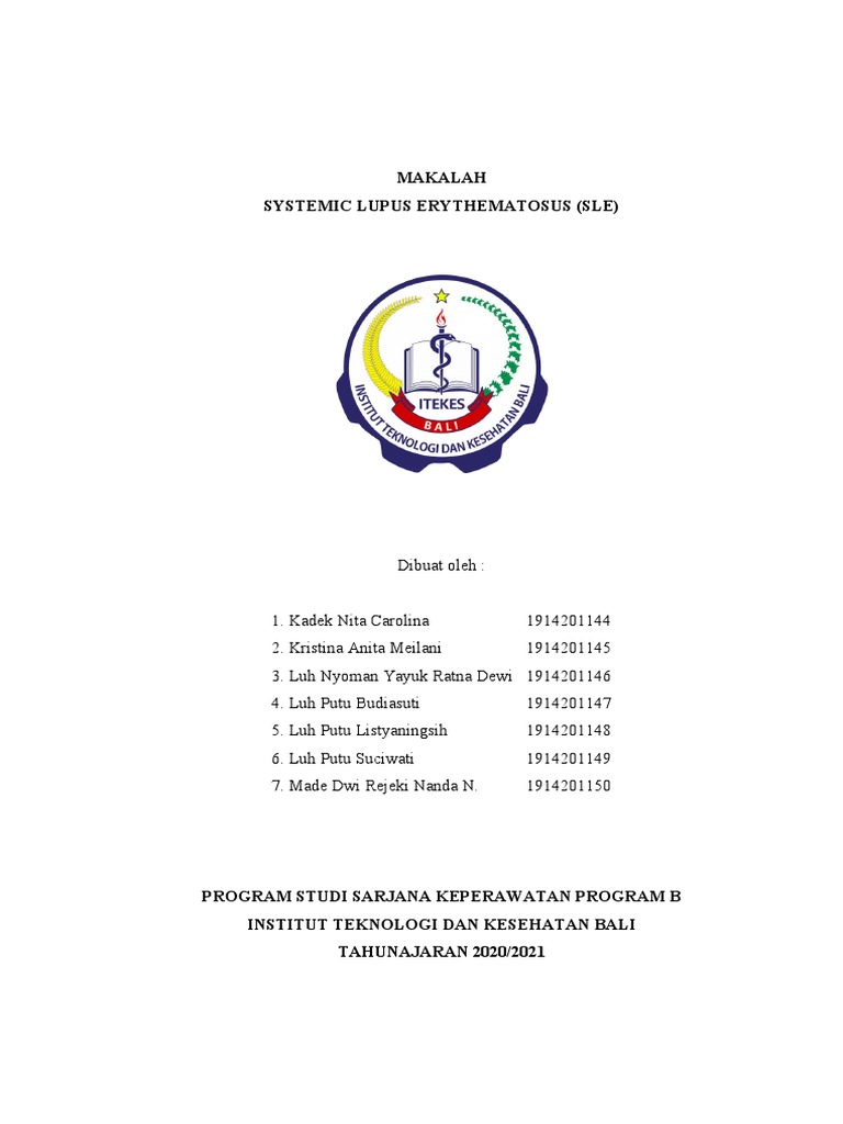 Makalah Kelompok SYSTEMIC - LUPUS - ERYTHEMATOSUS - SLE | PDF