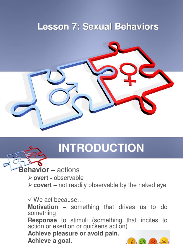 Lesson 7 - Sexual Behaviors | PDF | Human Sexual Activity | Sexual Arousal