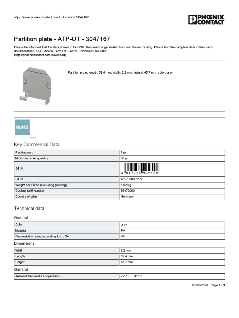 Partition Plate - ATP-UT - 3047167 Please Be | PDF | Nature