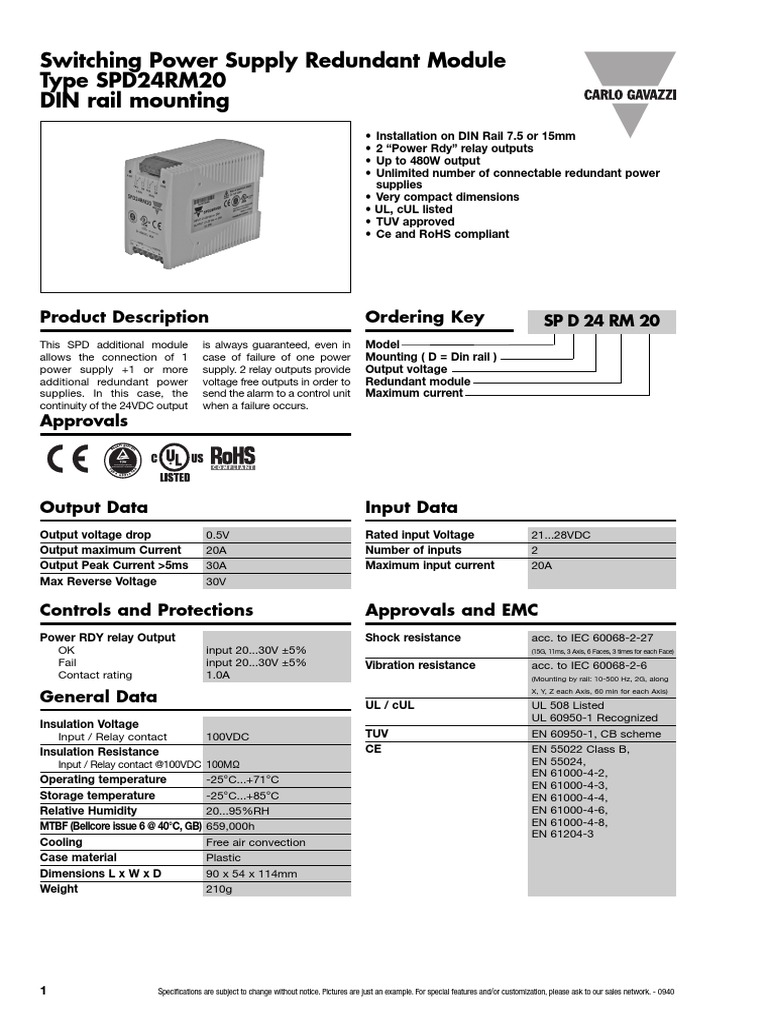 Switching Power Supply Redundant Module | PDF | Power Supply | Relay