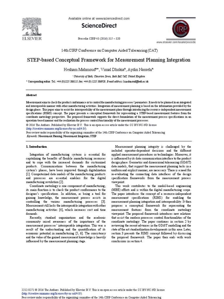 14th CIRP Conference On Computer Aided Tolerancing (CAT) | PDF ...