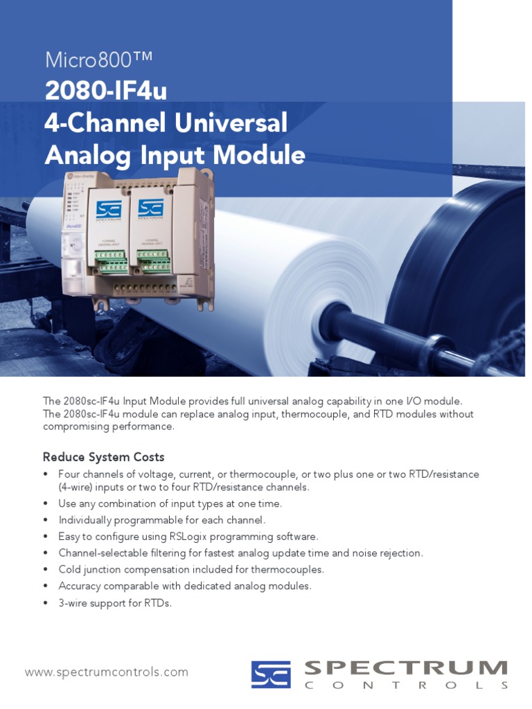 2080-IF4u 4-Channel Universal Analog Input Module: Micro800™ | PDF | Thermocouple | Electrical ...