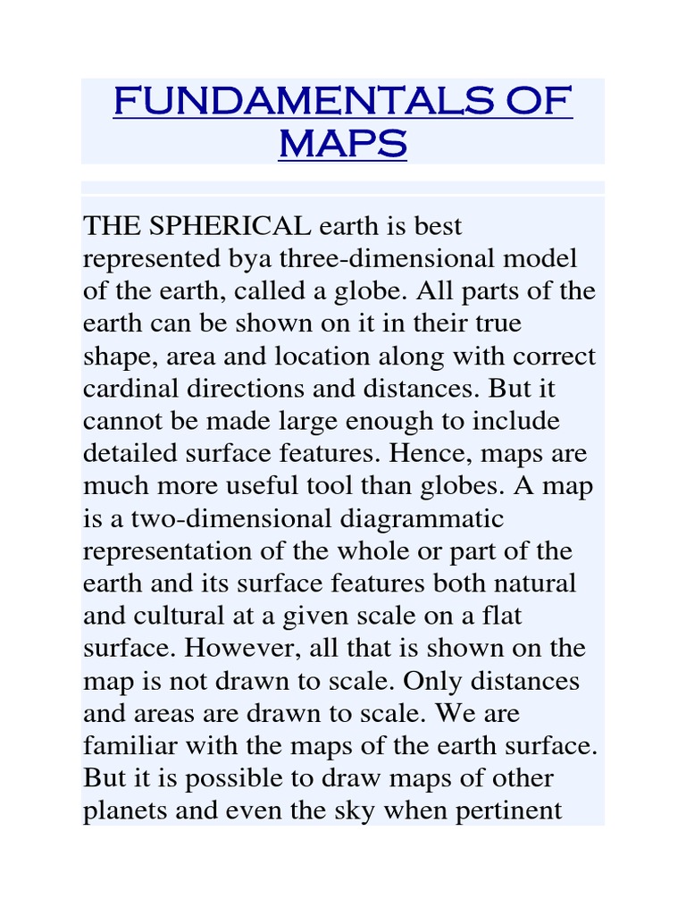 Fundamentals of Maps | PDF | Map | Cartography