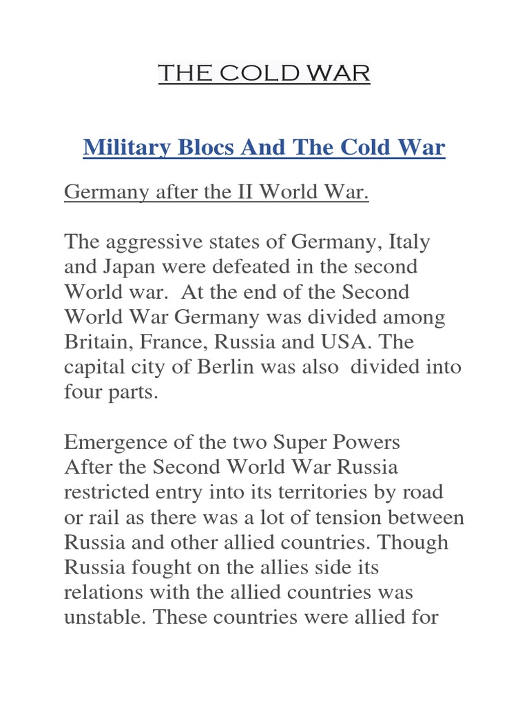 The Cold War | PDF | Cold War | Allies Of World War II
