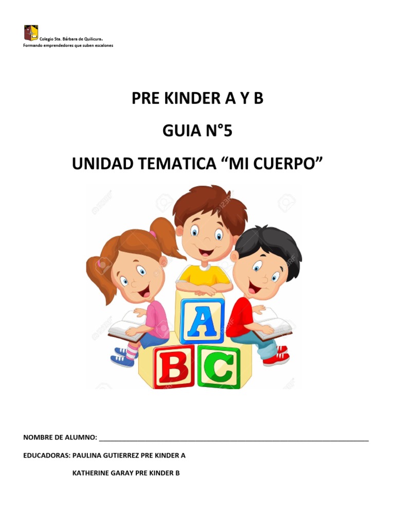 Pre Kinder GUIA #5 MI CUERPO | PDF | Educación de la primera infancia