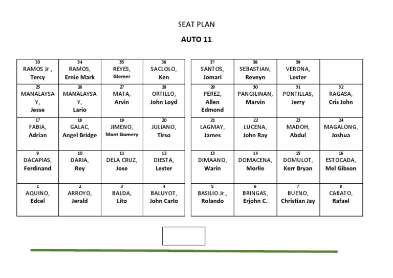 Seat Plan | PDF