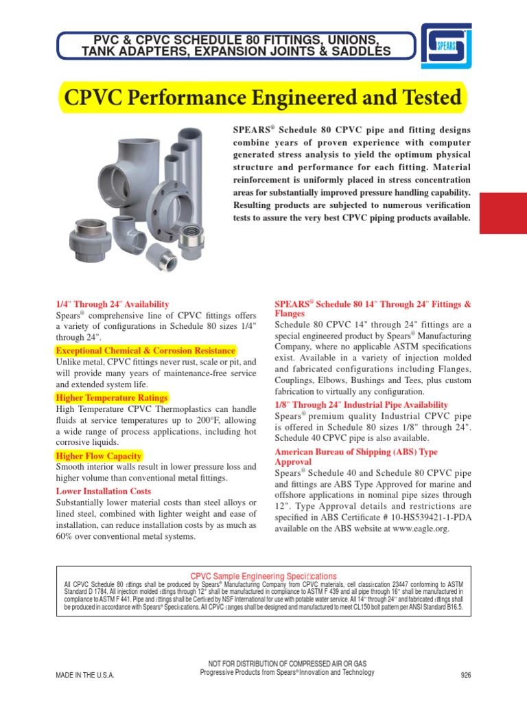 CPVC Material Spec | PDF | Pipe (Fluid Conveyance) | Building Engineering