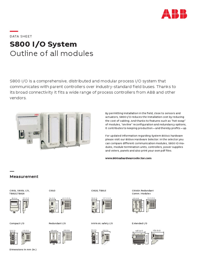 S800 I/O System: Outline of All Modules | PDF | Ethernet ...