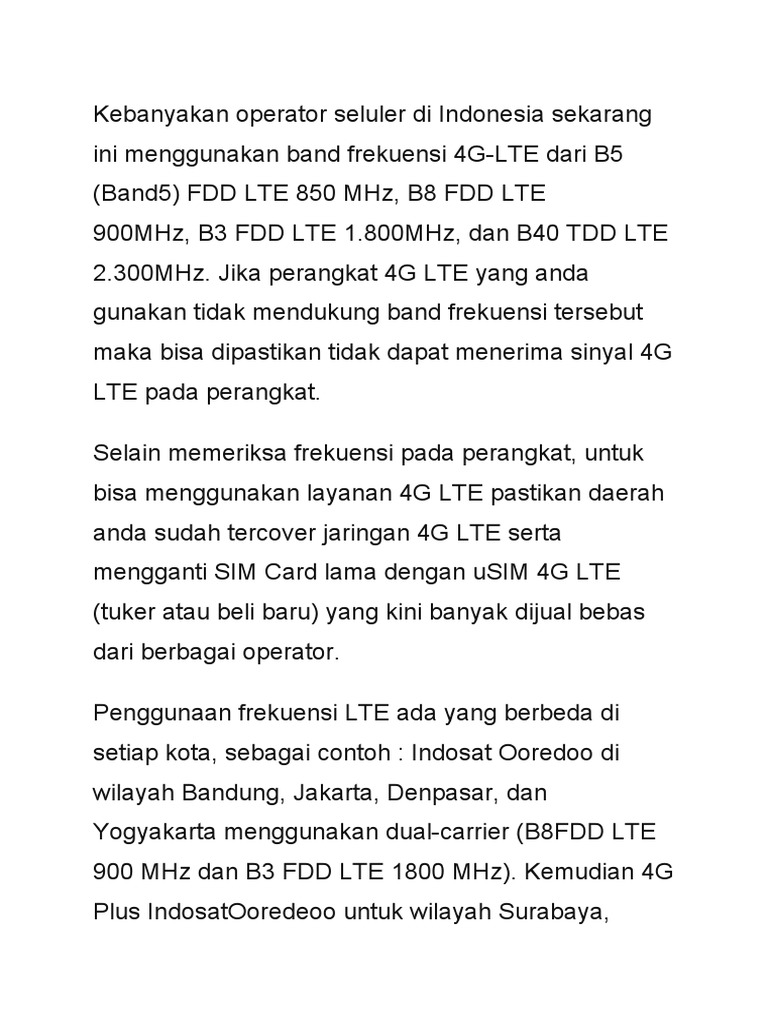 Frekuensi 4G | PDF