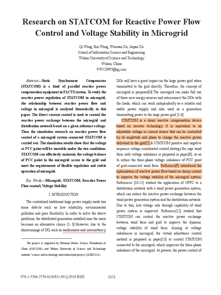Research On STATCOM For Reactive Power Flow Control and Voltage Stability in Microgrid | PDF ...