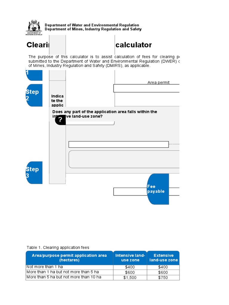 Clearing Permit Fee Calculator (July 2019) | PDF | Natural Environment ...