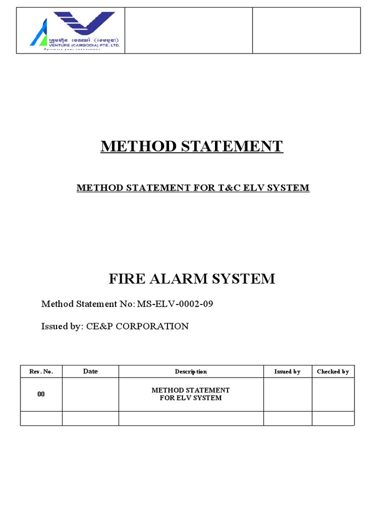 Method Statement: Fire Alarm System | PDF | Active Fire Protection ...