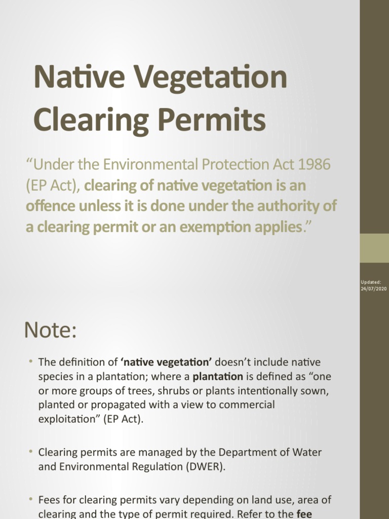 Clearing Permit Requirements | PDF | Environmental Impact Assessment ...