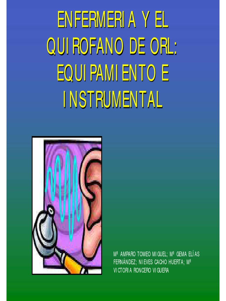 Enfermeria Quirofano Orl PDF | PDF | Especialidades Medicas | Medicina