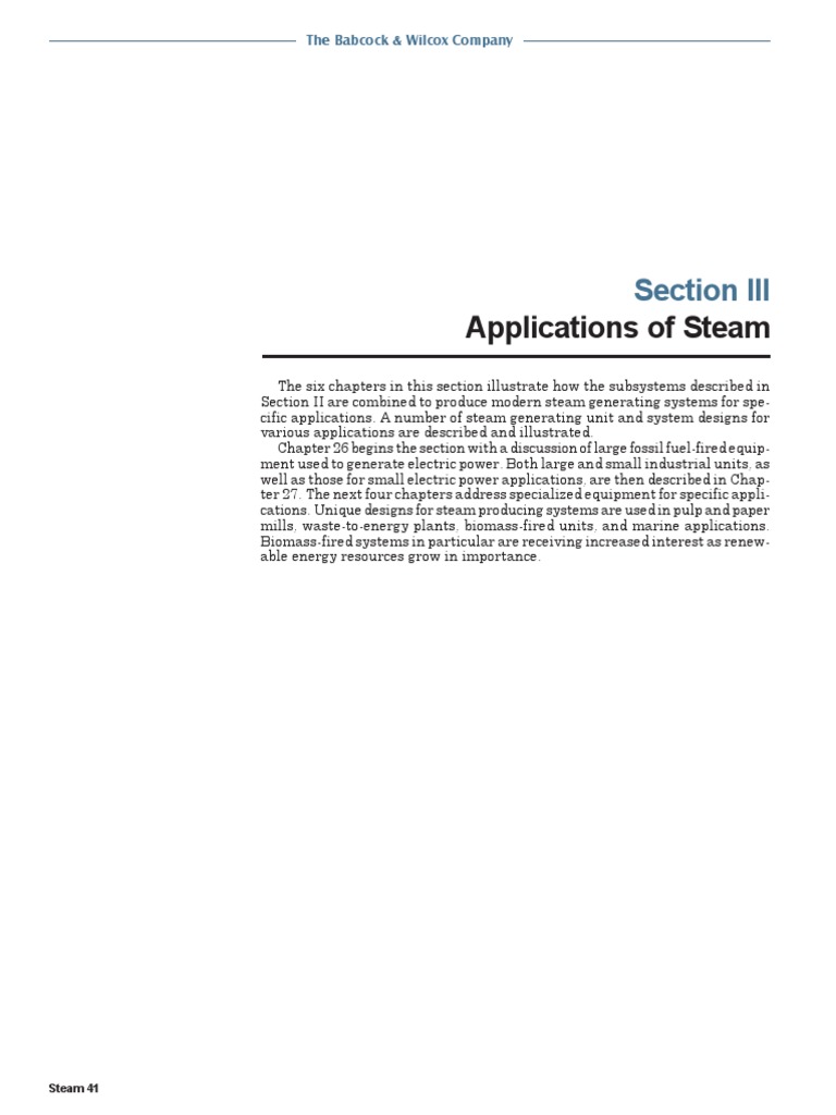 Applications of Steam: Section III | PDF | Technology & Engineering