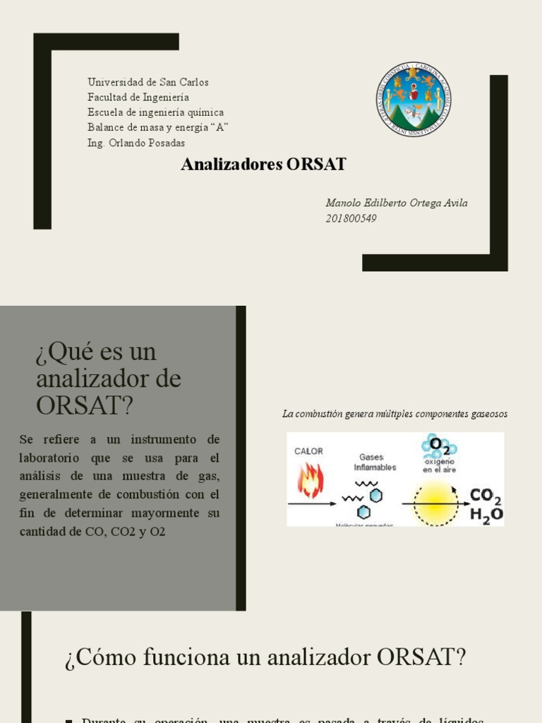 ORSAT | PDF | Combustión | Cromatografía de gases
