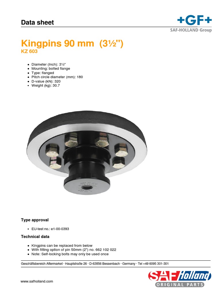 Kingpins 90 mm Technical Data Sheet | PDF | Sports & Recreation ...