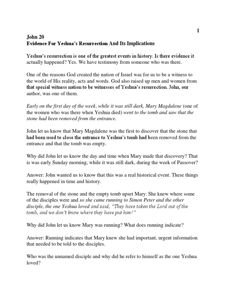 John 20 Study Guide | Download Free PDF | Gospel Of John | Disciple ...