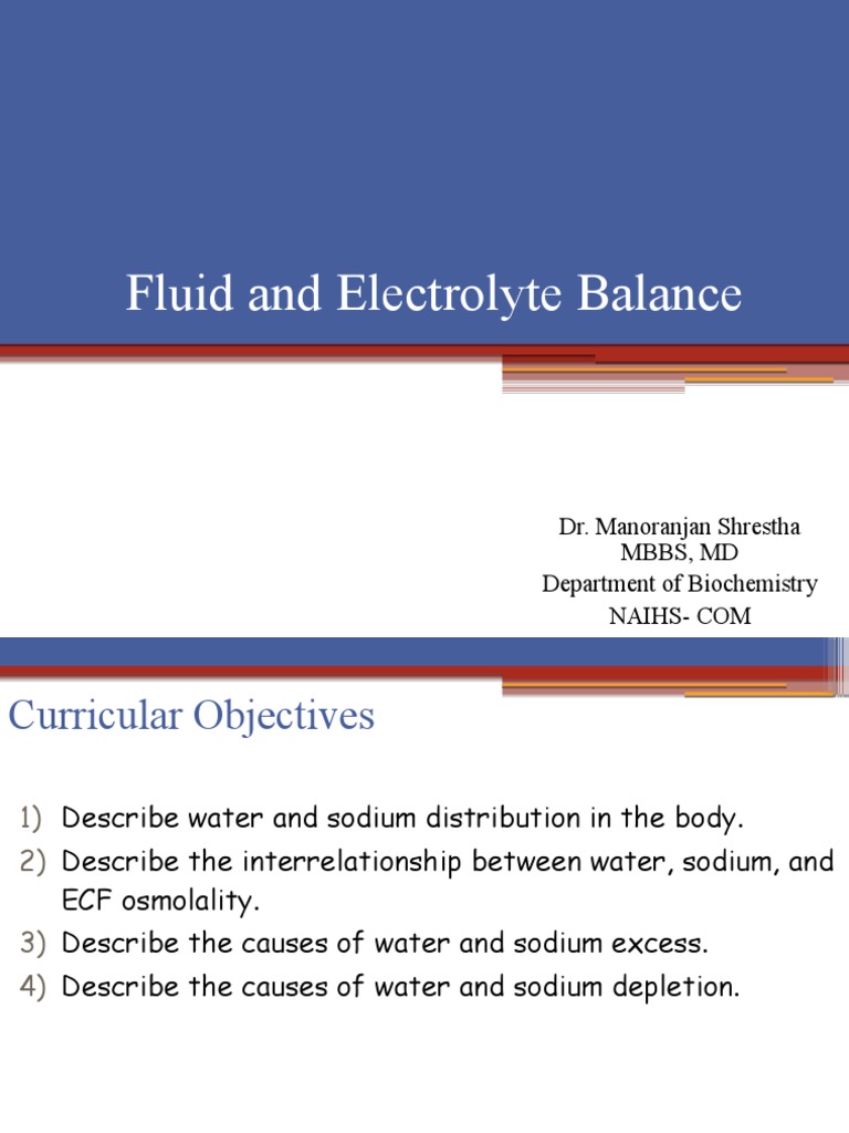 Fluid N Electrolytes Balance - N | PDF | Physiology | Chemistry