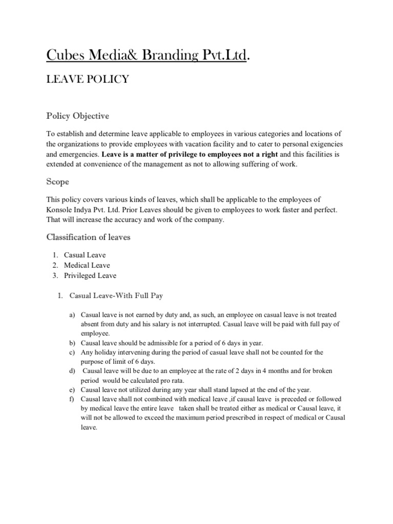 Leave Policy | PDF | Sick Leave | Government
