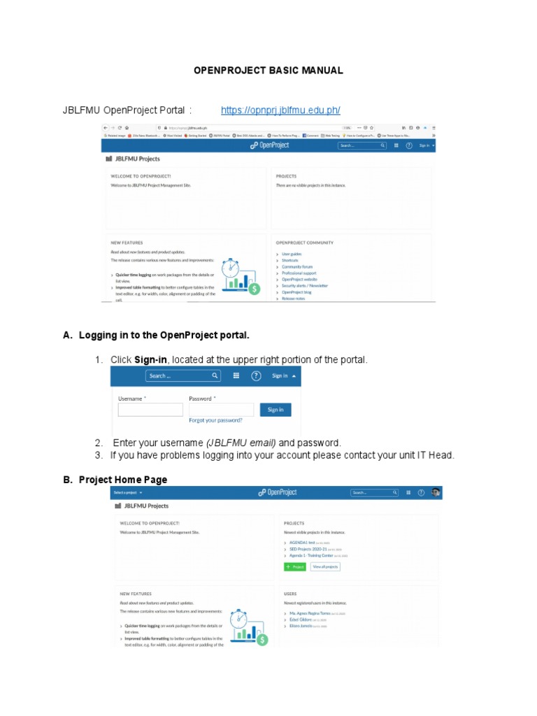 OpenProject Portal User Guide | PDF | Software | Computing